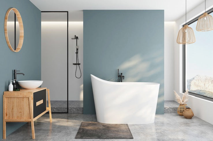 Kyosan 1350 - Freestanding Japanese Soak Tub - 1350mm – Stonebaths New ...