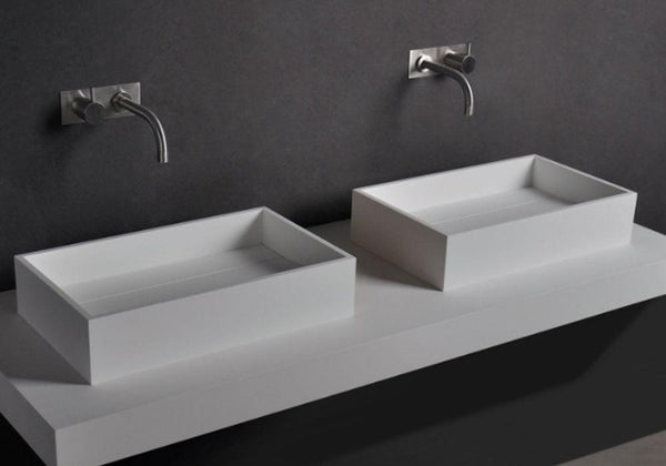 Hugi Benchtop Basin - Square Corners - 500mm - B1329 - Stonebathsnz