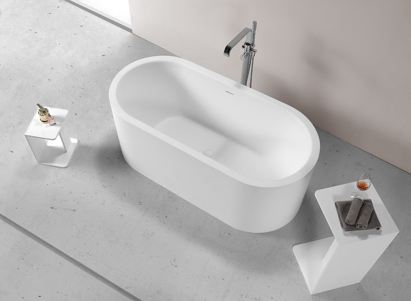 Extra-long Freestanding Stone Bath - 2000mm - B101 – Stonebaths New Zealand
